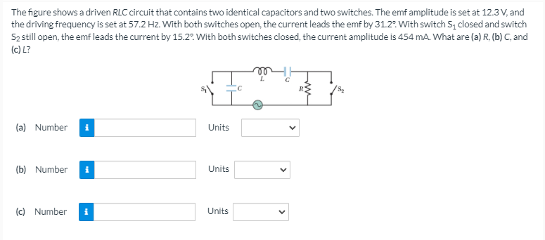 Solved The figure shows a driven RLC circuit that contains | Chegg.com