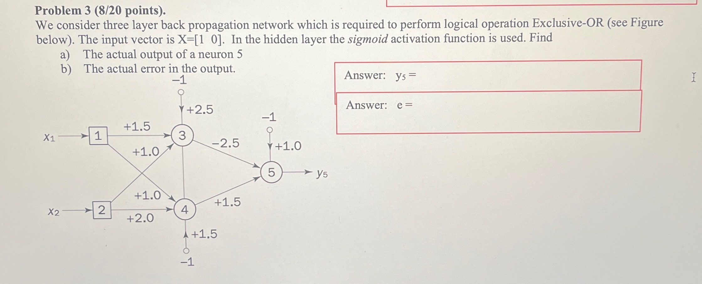 Solved Problem 3 (8/20 ﻿points).We consider three layer back | Chegg.com