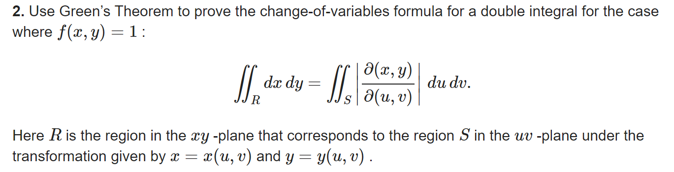 2. Use Green's Theorem to prove the | Chegg.com