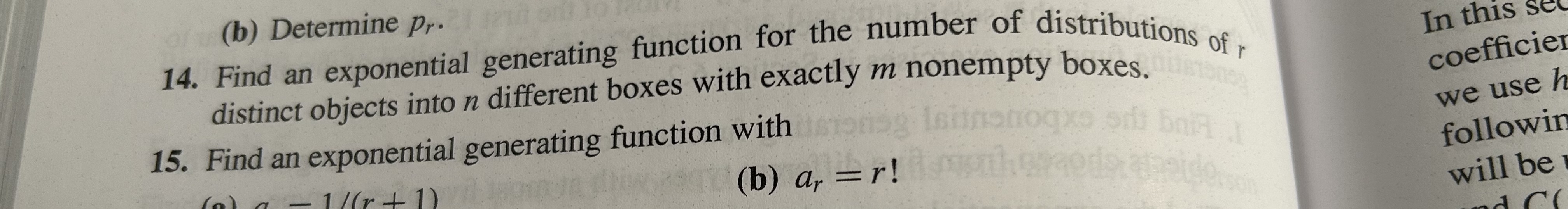 B Determine Pr 14 Find An Exponential Generating
