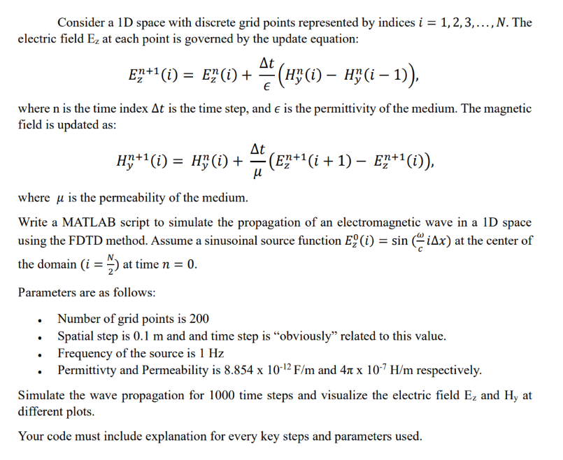 Solved Consider a 1D space with discrete grid points | Chegg.com
