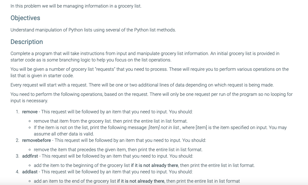 Solved In this problem we will be managing information in a | Chegg.com