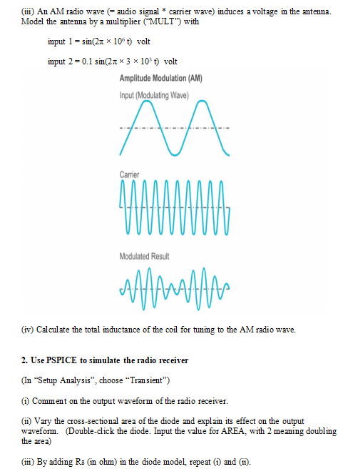 (Part I, 2) Design a radio receiver (AM: 540 1610 | Chegg.com