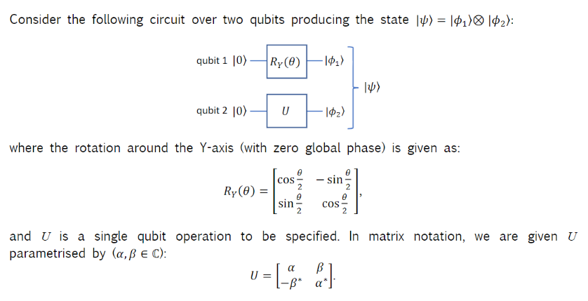 Solved Consider the following circuit over two qubits | Chegg.com