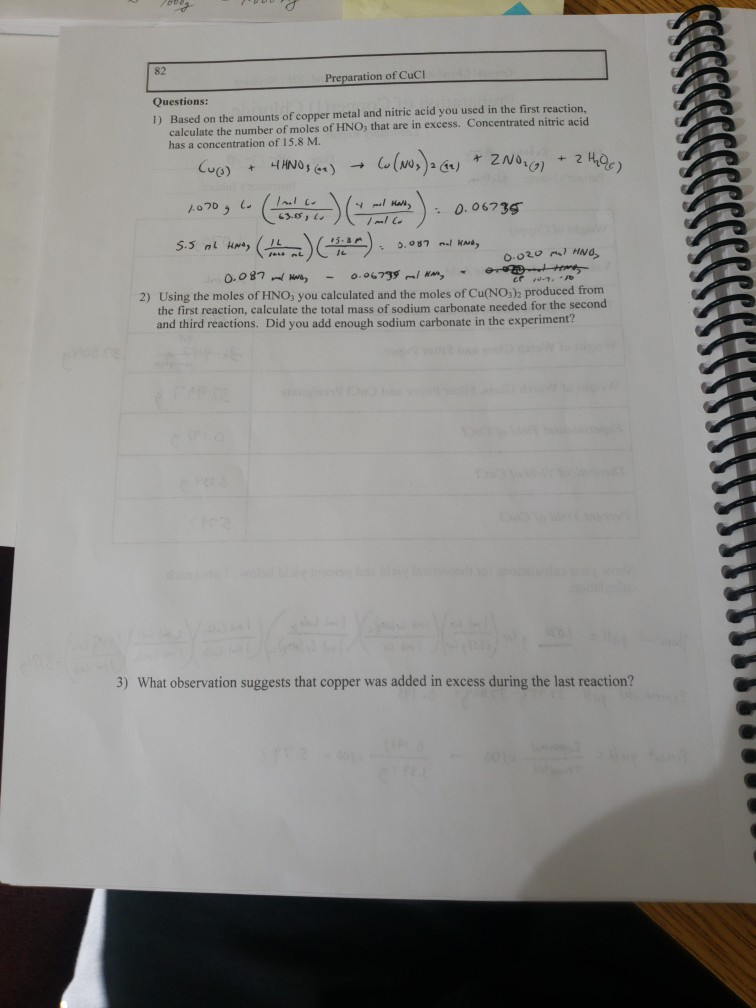 Solved addition of excess copper metal The chemical | Chegg.com