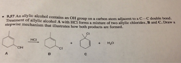 Solved An allylic alcohol contains an OH group on a carbon | Chegg.com