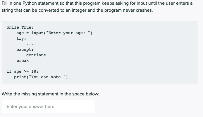 Solved Fill in one Python statement so that this program | Chegg.com