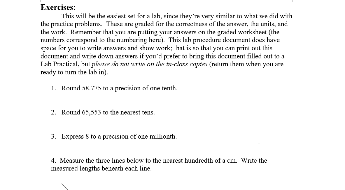 Solved Exercises: This will be the easiest set for a lab, | Chegg.com