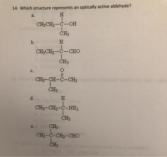 Solved hich structure represents an optically active | Chegg.com