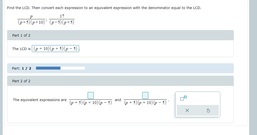 Solved Find the LCD. Then convert each expression to an | Chegg.com