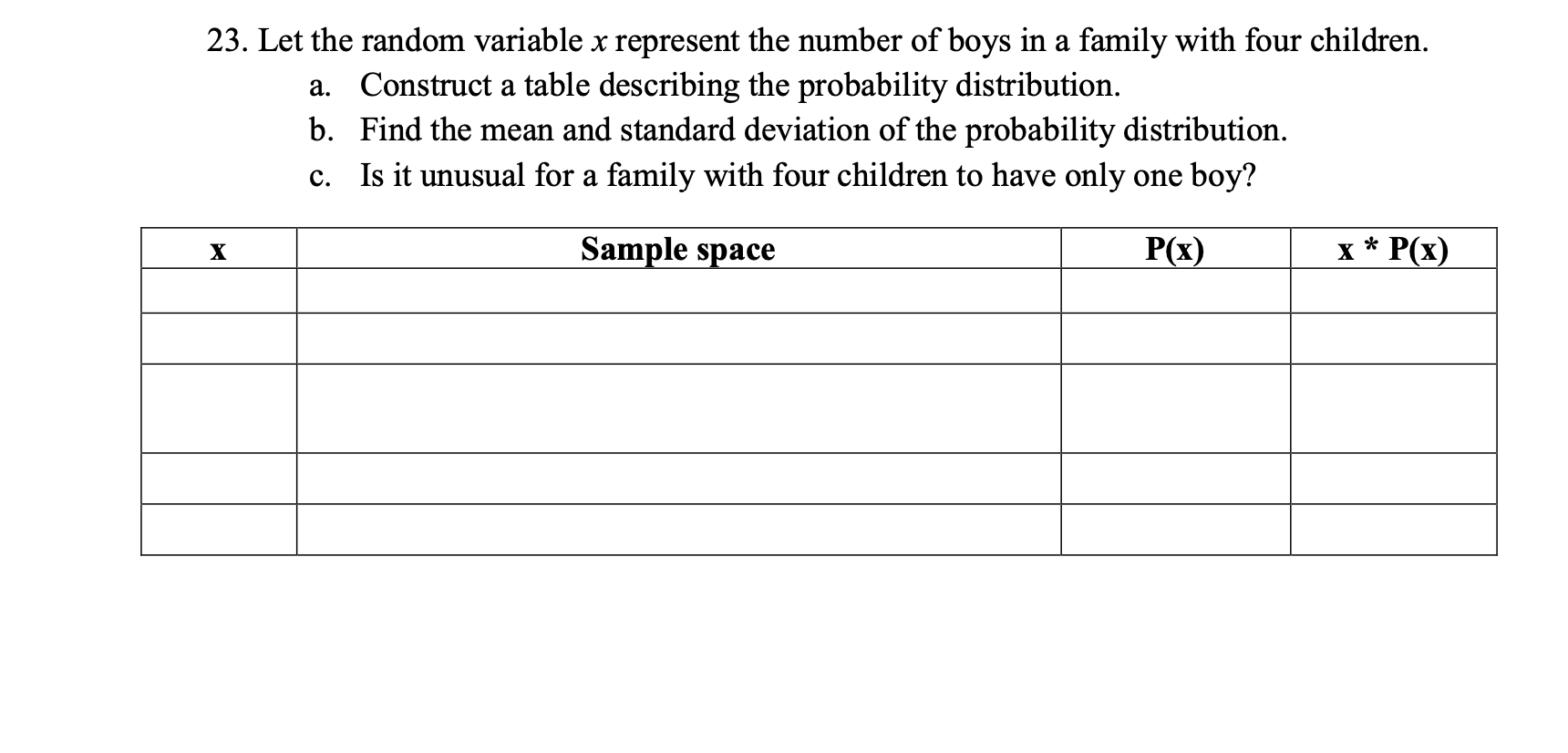 Solved 23. Let the random variable x represent the number of | Chegg.com