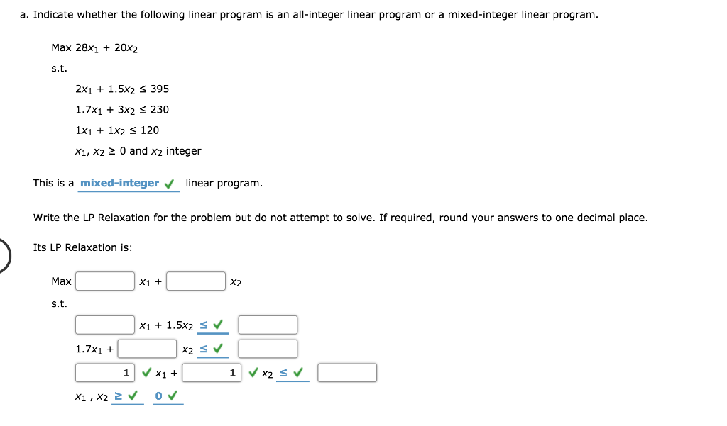 Solved A Indicate Whether The Following Linear Program Is