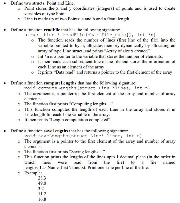 Solved Your task is to read a file that has the following | Chegg.com