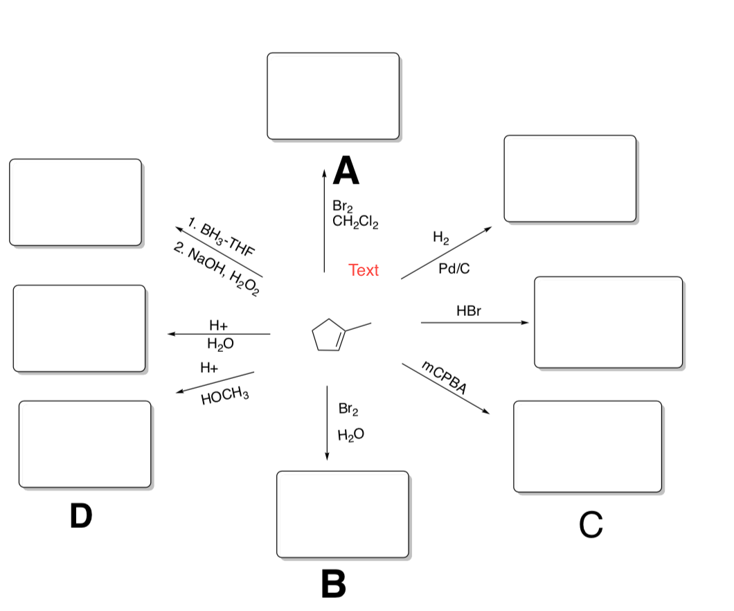 Solved By Cl2 1. BH3-THF 2, NaOH, H2O2 Text Pd/C HBr H+ H2O | Chegg.com