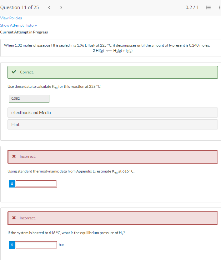 D. If the system is heated to 616 oC, what is the | Chegg.com