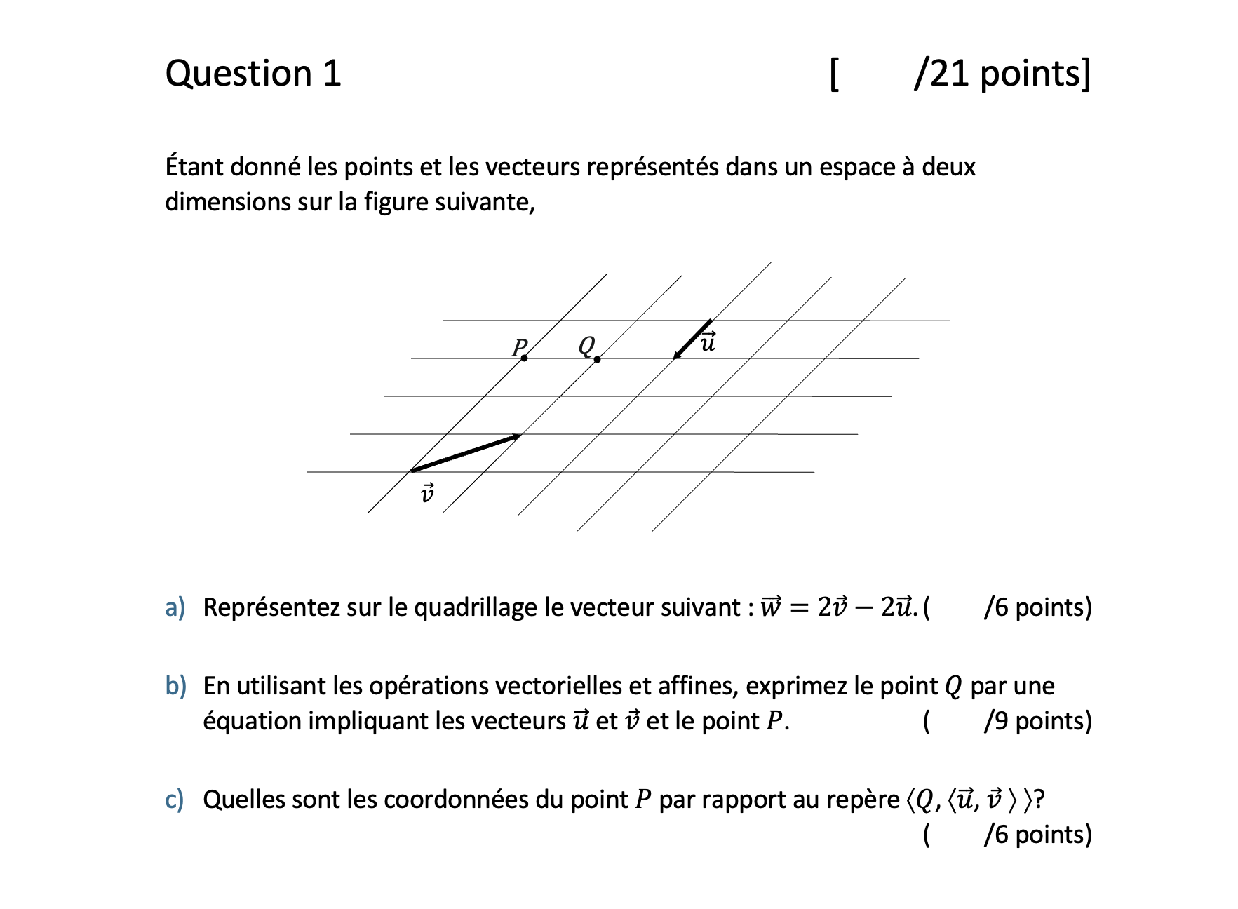 Given the points and vectors represented in | Chegg.com
