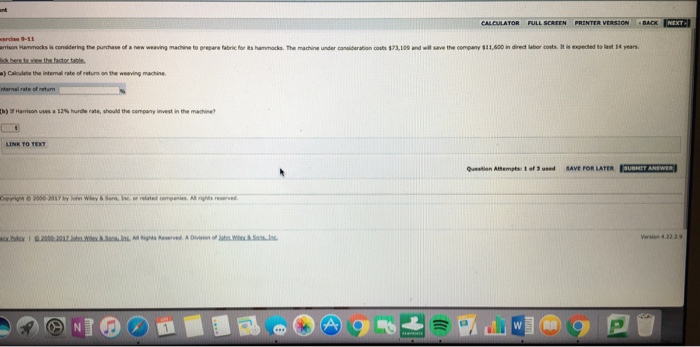 Calculate internal rate of return, factor table | Chegg.com