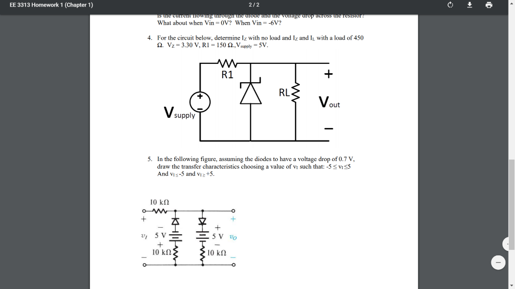 EE 3313 Homework 1 (Chapter 1) 1/2 EE 3313 Homework 4 | Chegg.com