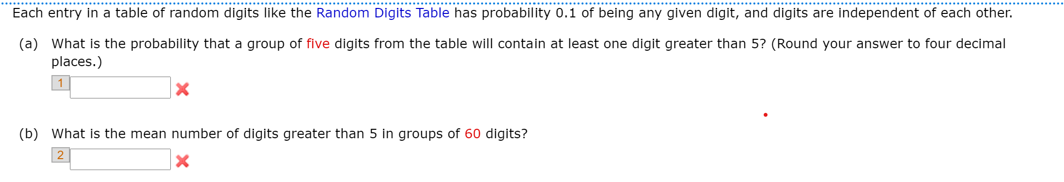 Solved Each entry in a table of random digits like the | Chegg.com