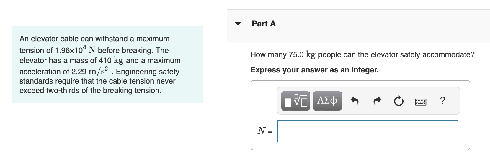 Solved An elevator cable can withstand a maximum tension of | Chegg.com