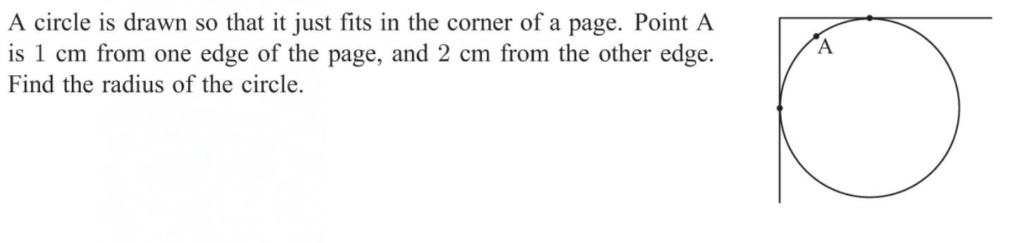Solved A circle is drawn so that it just fits in the corner | Chegg.com