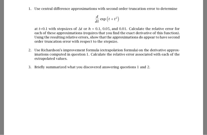 Solved Use central difference approximations with second | Chegg.com