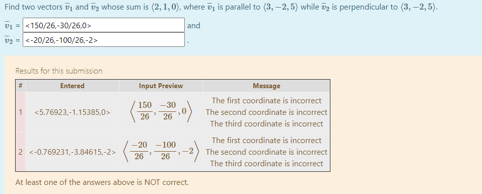 Solved Find two vectors V1 and v2 whose sum is (2,1,0), | Chegg.com