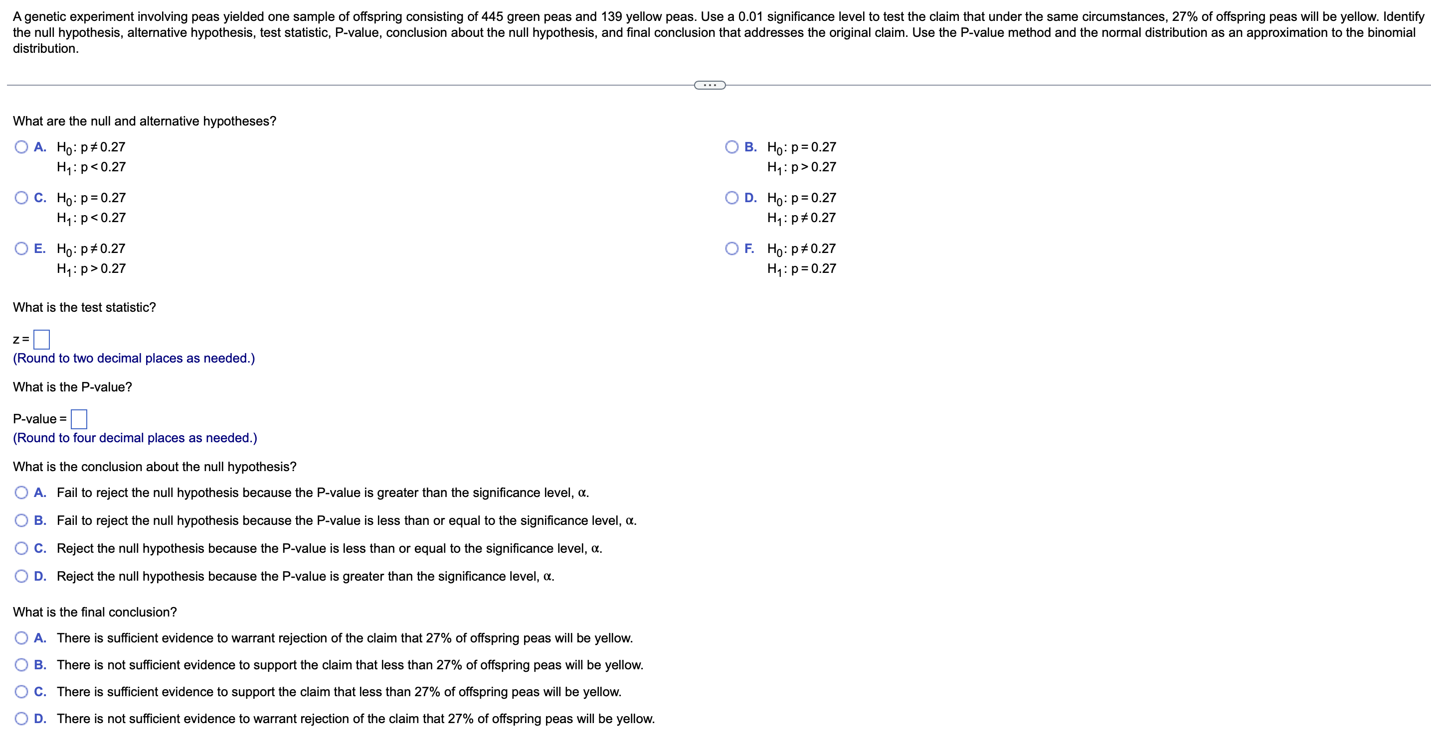 Solved distribution. What are the null and alternative | Chegg.com
