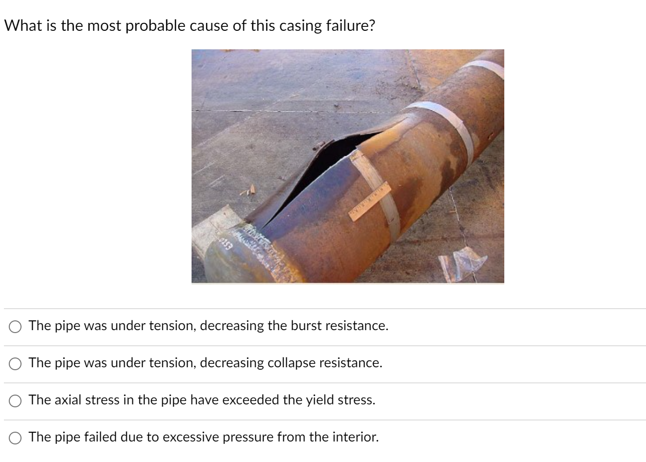 Solved What is the most probable cause of this casing | Chegg.com