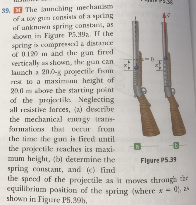 Solved The launching mechanism of a toy gun consists of a | Chegg.com