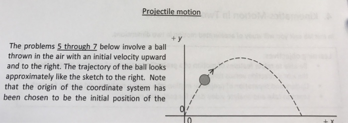Solved Projectile motion + y The problems 5 through Z below | Chegg.com