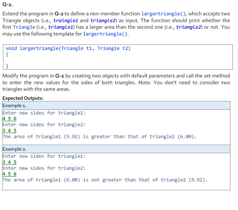 Solved Q-2. Extend the program in Q-2 to define a non-member | Chegg.com