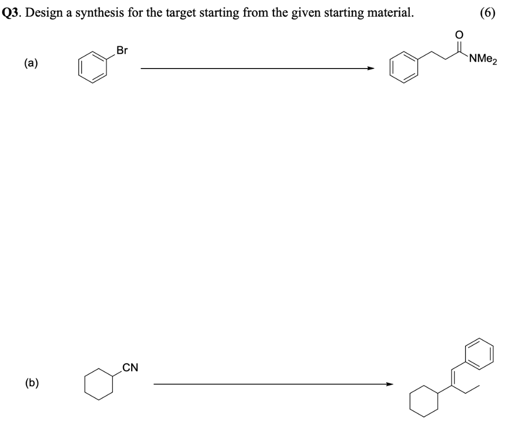 Solved Q3. Design a synthesis for the target starting from | Chegg.com
