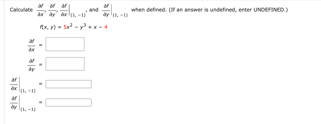 Solved Calculate \\( \\frac{\\partial f}{\\partial x}, | Chegg.com