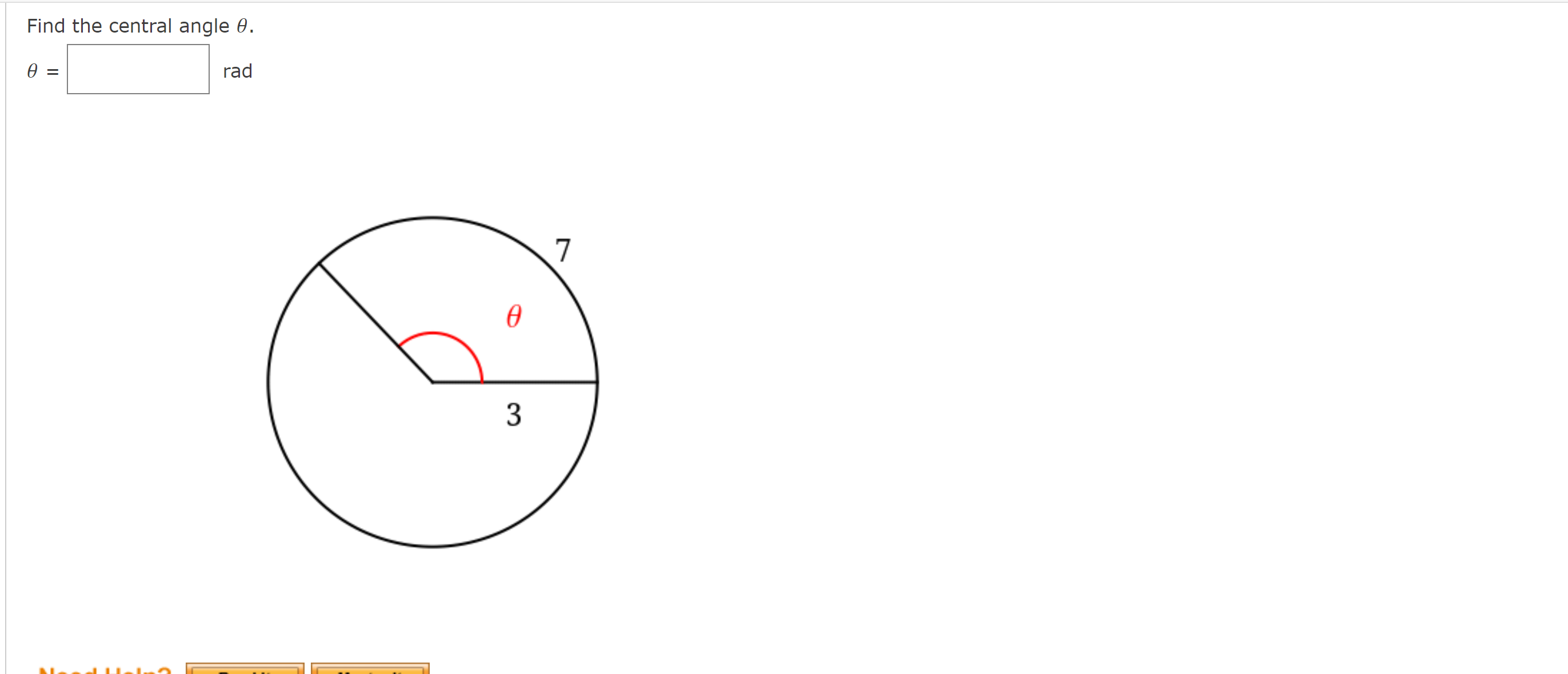 Solved Find the central angle θ. | Chegg.com