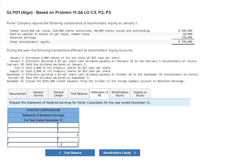 Solved GL1101 (Algo) - Based on Problem 11-2A LO C3, P2, P3 | Chegg.com