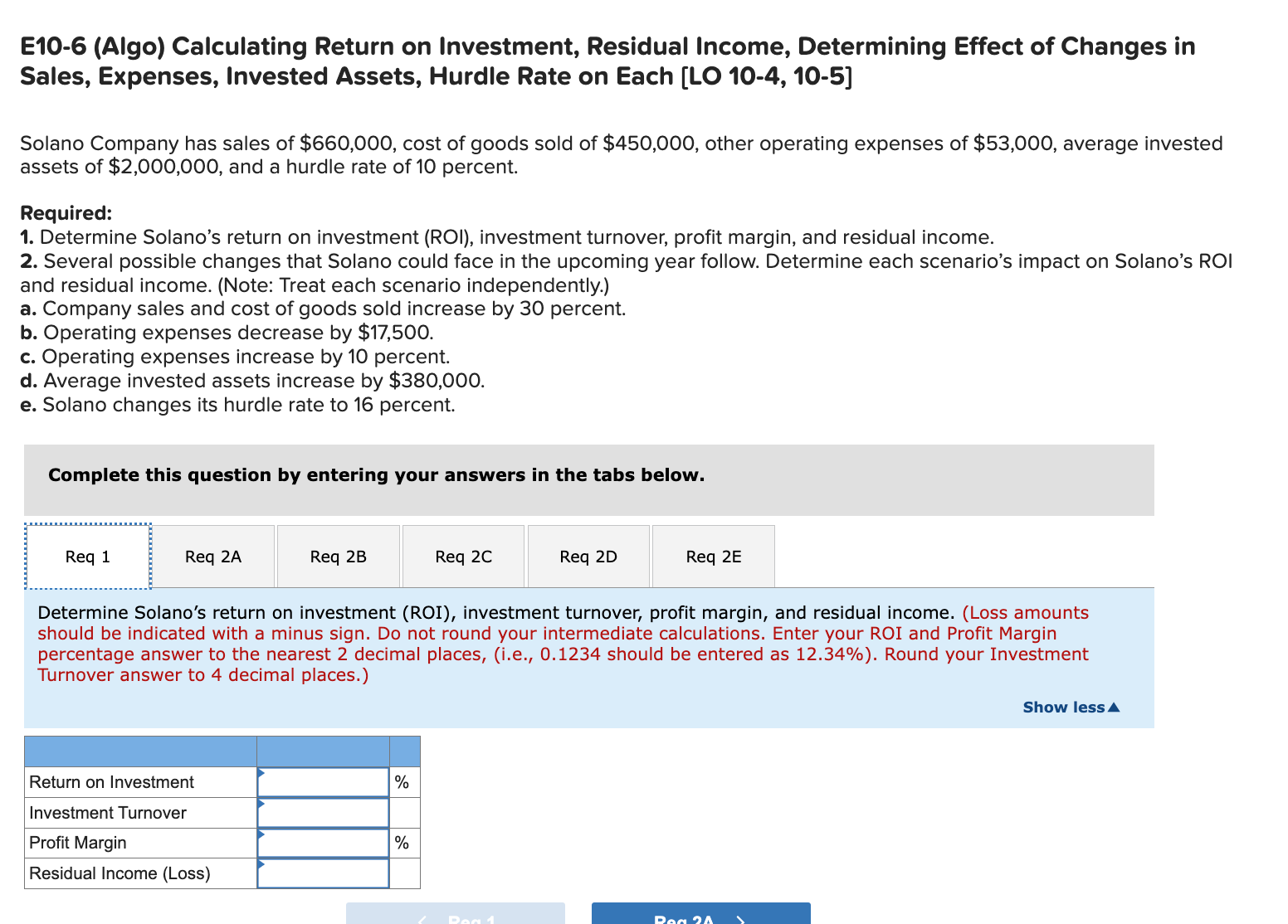 Solved E10-6 (Algo) Calculating Return on Investment, | Chegg.com