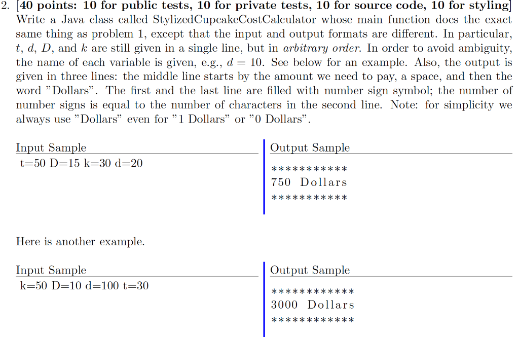 Solved 1. [60 points: 15 for public testcases, 15 for | Chegg.com