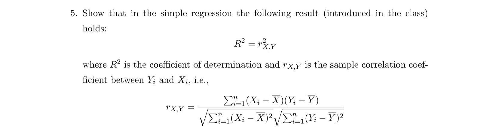 Solved Show that in the simple regression the following | Chegg.com