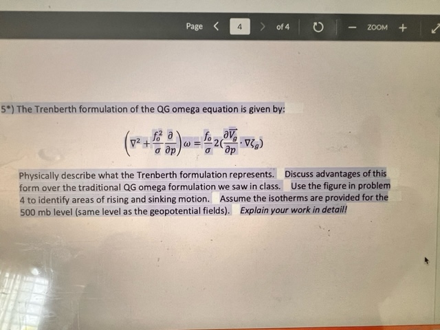 5∗) The Trenberth formulation of the QG omega | Chegg.com