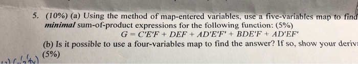 Solved 5. (1096) (a) Using the method of map-entered | Chegg.com
