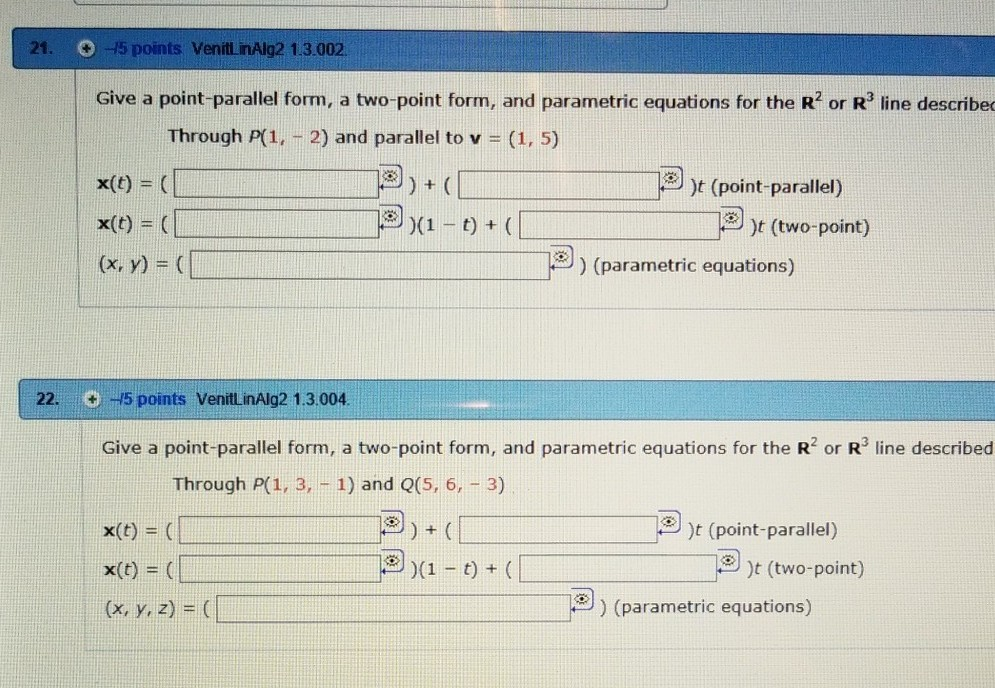 Solved 21. 15 points Venitl inAlg2 1.3.002 Give a | Chegg.com