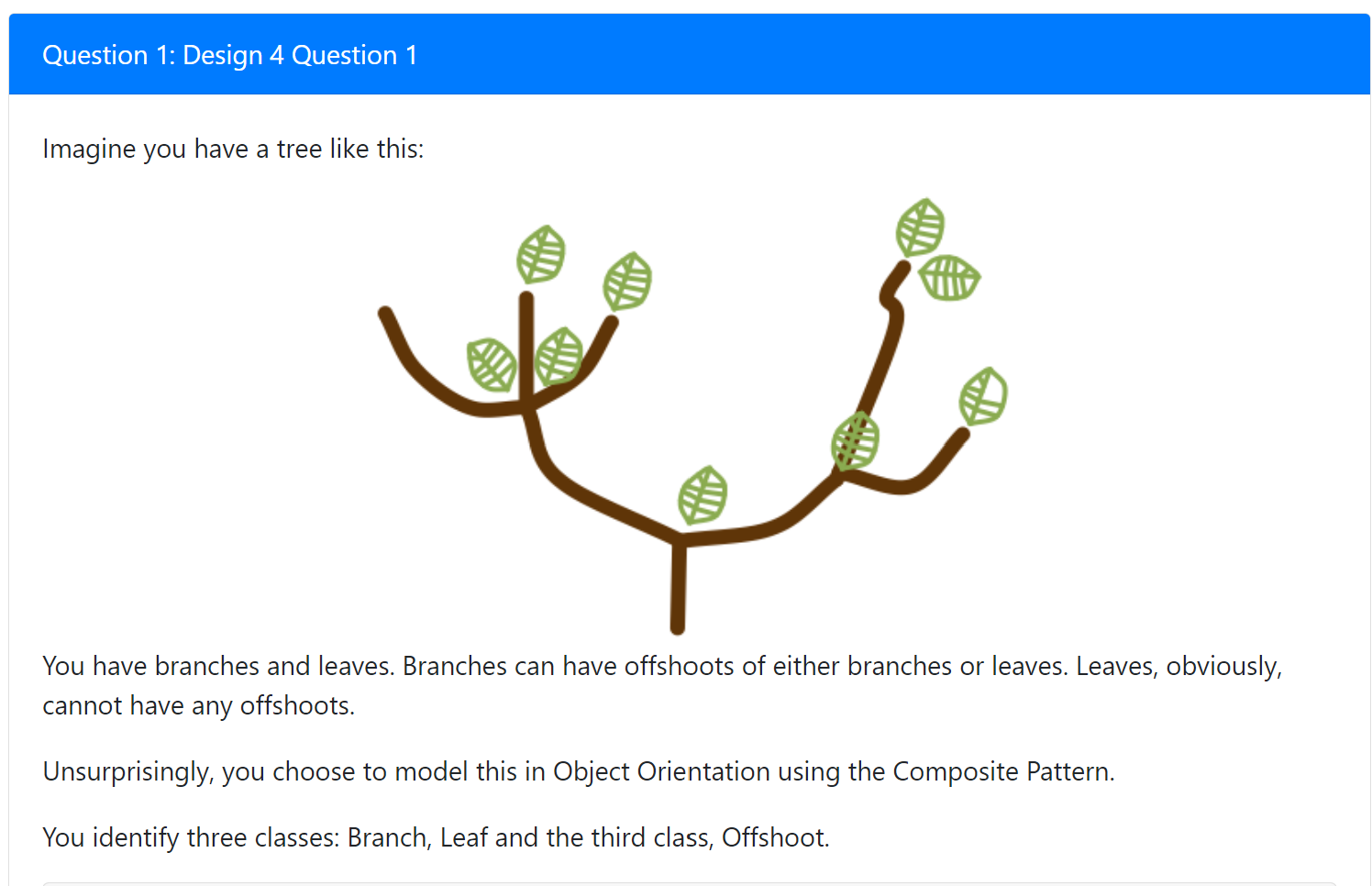 Solved Imagine you have a tree like this: You have branches | Chegg.com