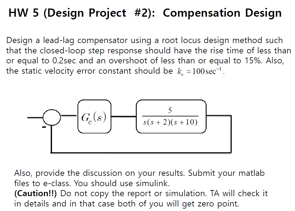 Hw 5 Design Project 2 Compensation Design Design Chegg
