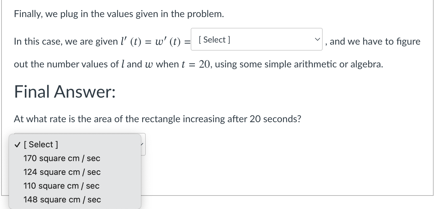 Solved Consider this related rates problem. A rectangle | Chegg.com