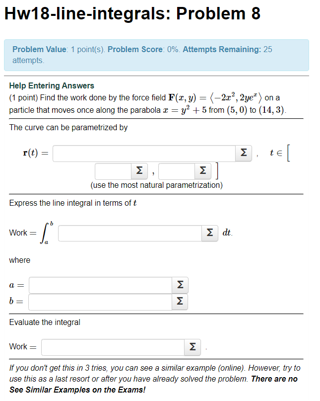 Solved Hw18-line-integrals: Problem 8 Problem Value: 1 | Chegg.com