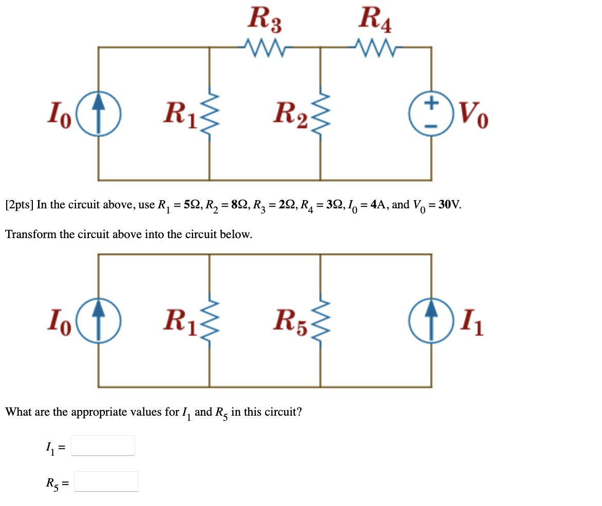 Solved In the circuit above, use R1 = 5Ω, R2 = 8Ω, R3 = 2Ω, | Chegg.com