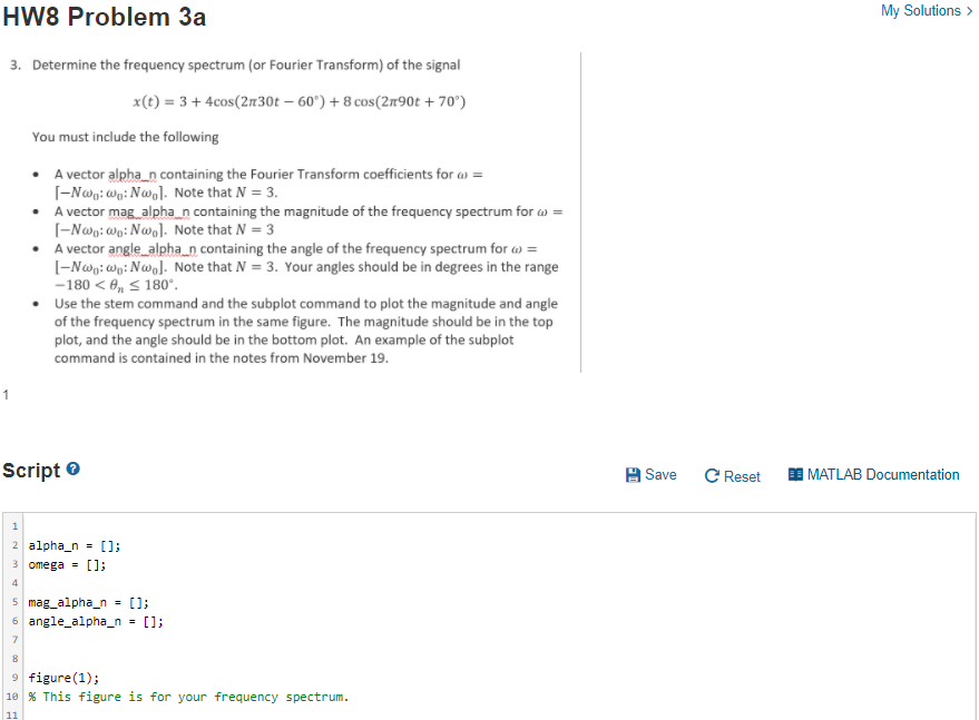 Solved HW8 Problem 3a My Solutions 3. Determine the | Chegg.com