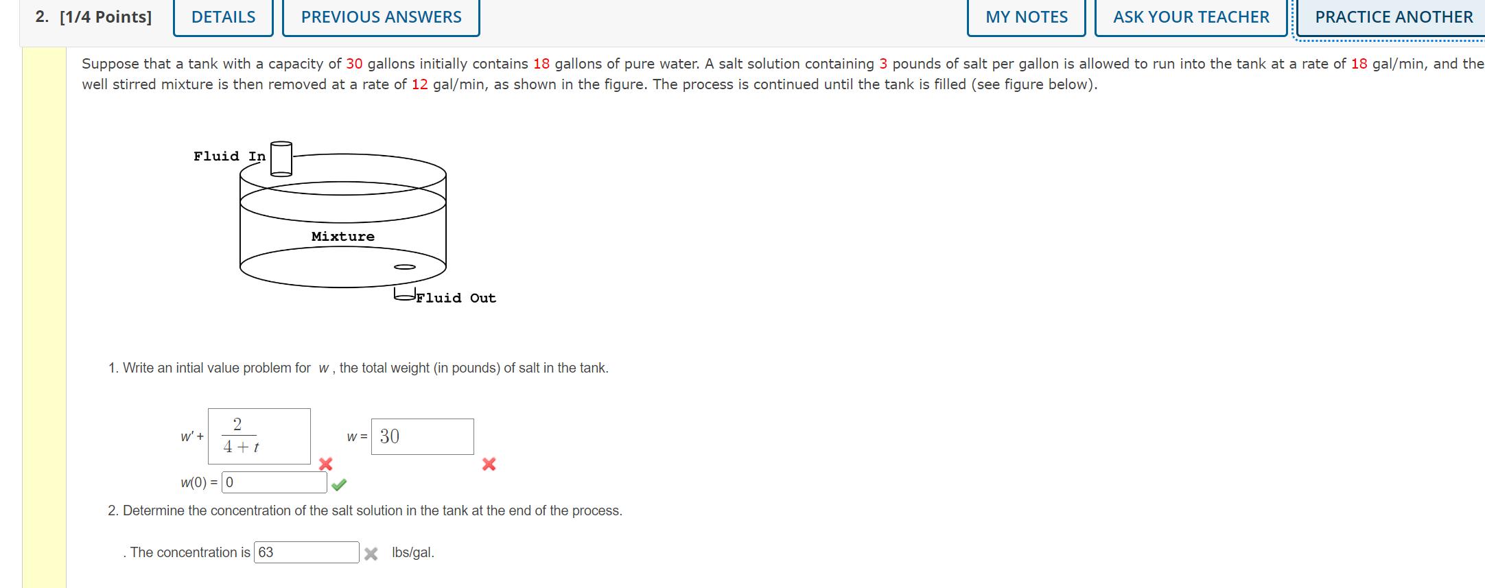 Solved well stirred mixture is then removed at a rate of | Chegg.com