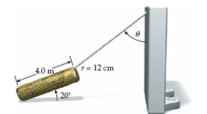 Solved A uniform log with a mass of 99 kg, a length of 4 | Chegg.com